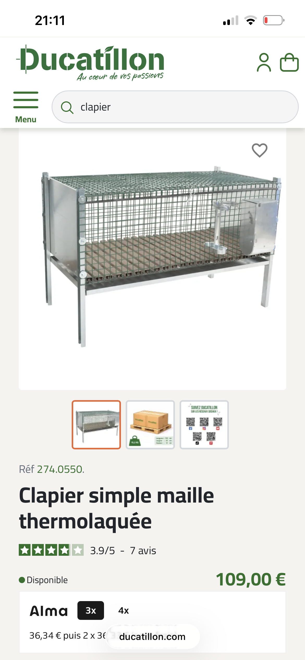 Clapier simple métal – Easy-Agri